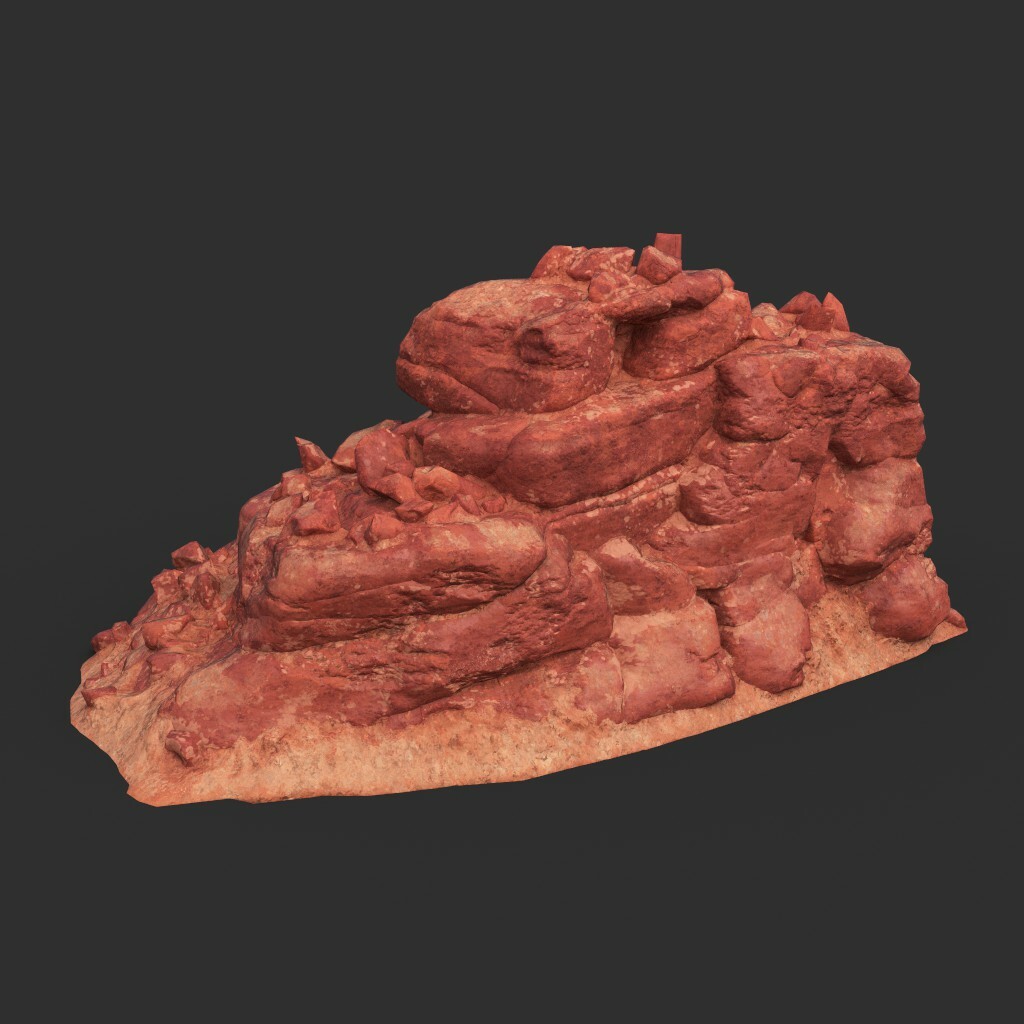 ArtStation - Low poly Crushed Soil Sandstone Base 210911 | Game Assets