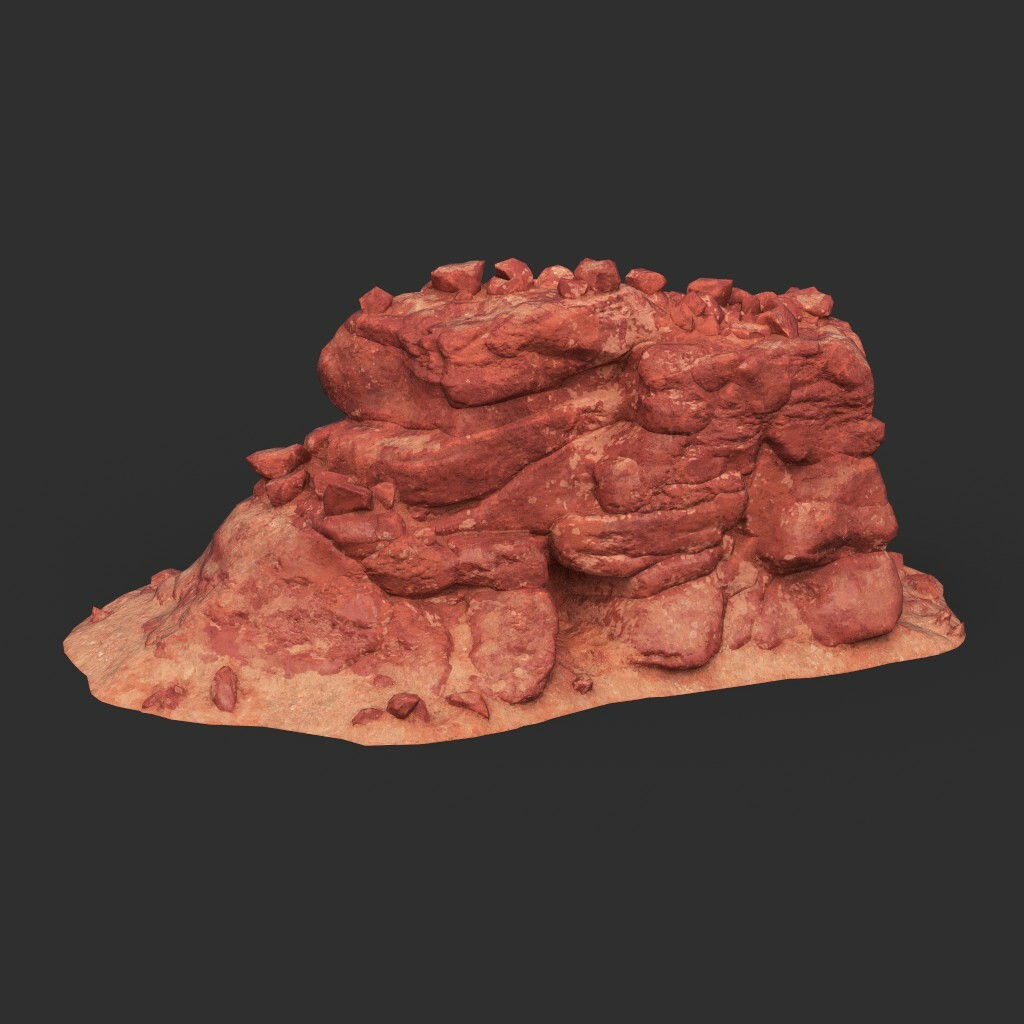 ArtStation - Low poly Crushed Soil Sandstone Base 210911 | Game Assets