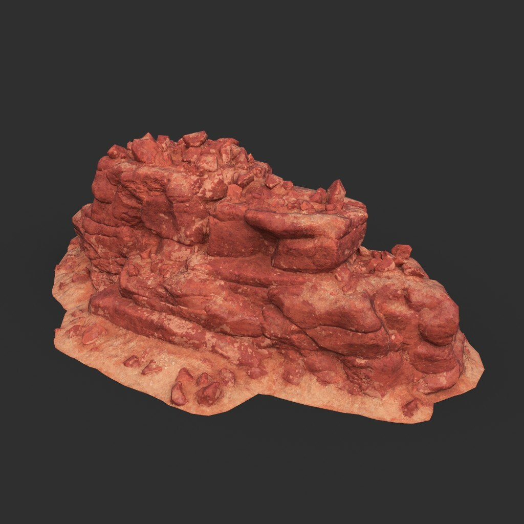 ArtStation - Low poly Crushed Soil Sandstone Base 210911 | Game Assets