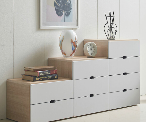 ArtStation - Netty 3 tier mini chest of drawers side table | Resources