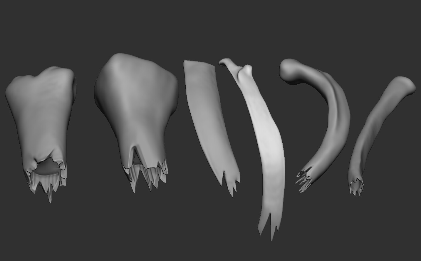 ArtStation - Pack of different animal bones IMM brush. | Brushes