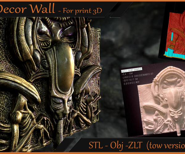 ArtStation - Alien Decor Wall - for 3D print | Resources