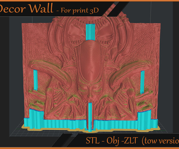 ArtStation - Alien Decor Wall - for 3D print | Resources