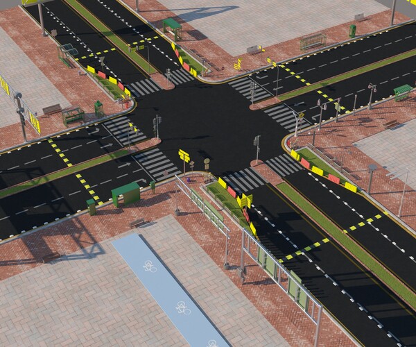 ArtStation - Road_Street_Collection_3D_model | Resources
