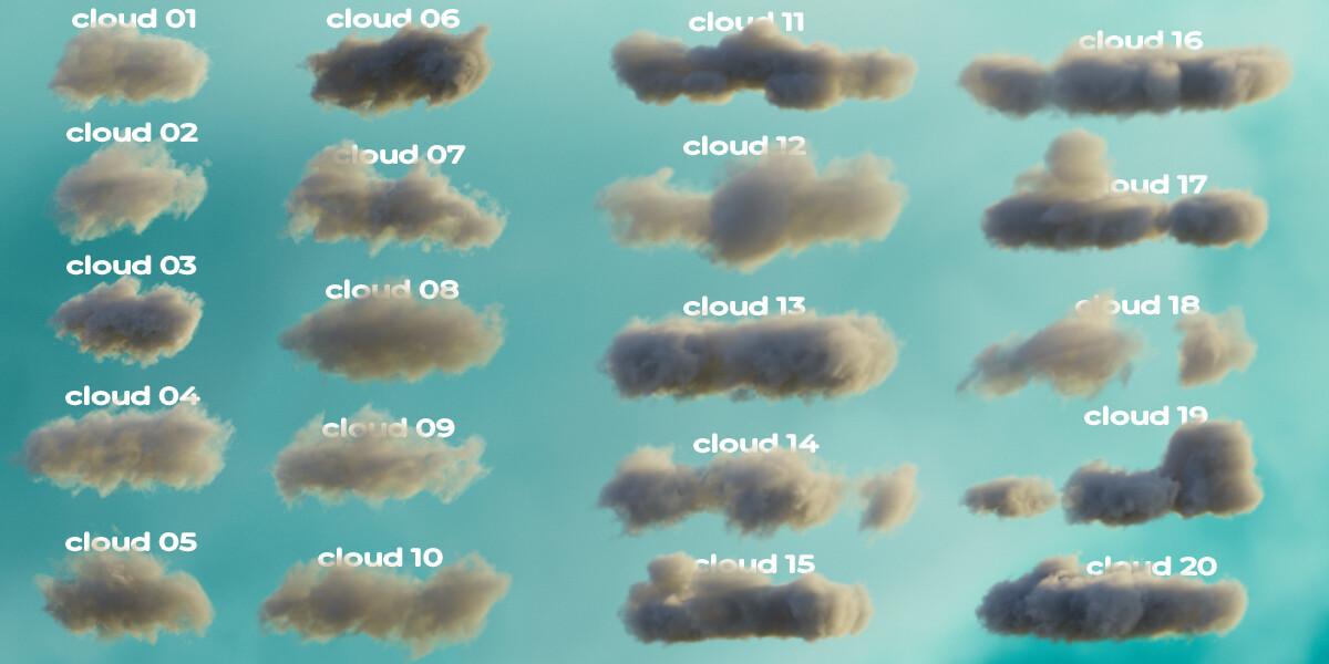 ArtStation - 20 Moving Volumetric Clouds for Blender | Game Assets