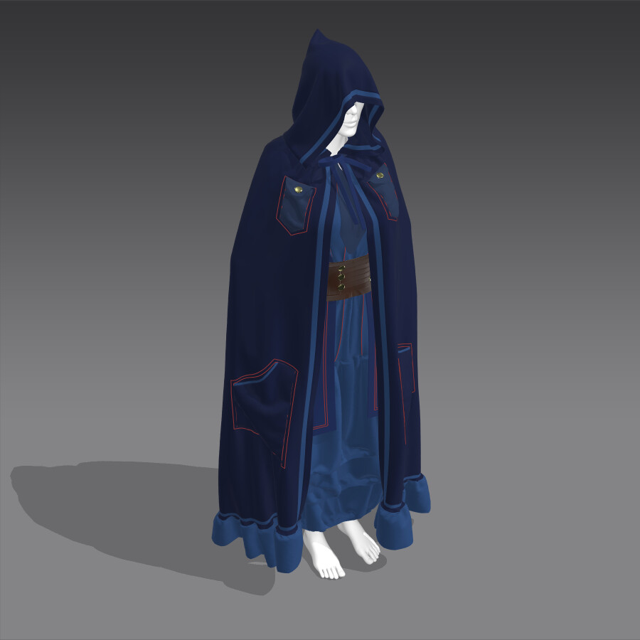 ArtStation - Cloak with pockets | Game Assets