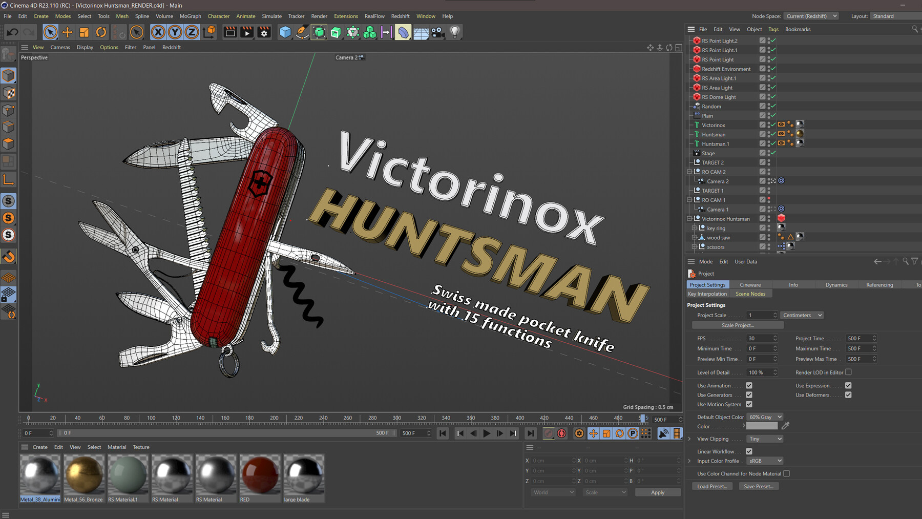 ArtStation - Project file Cinema 4D + Redshift - Victorinox Huntsman 3D Model Animation | Resources