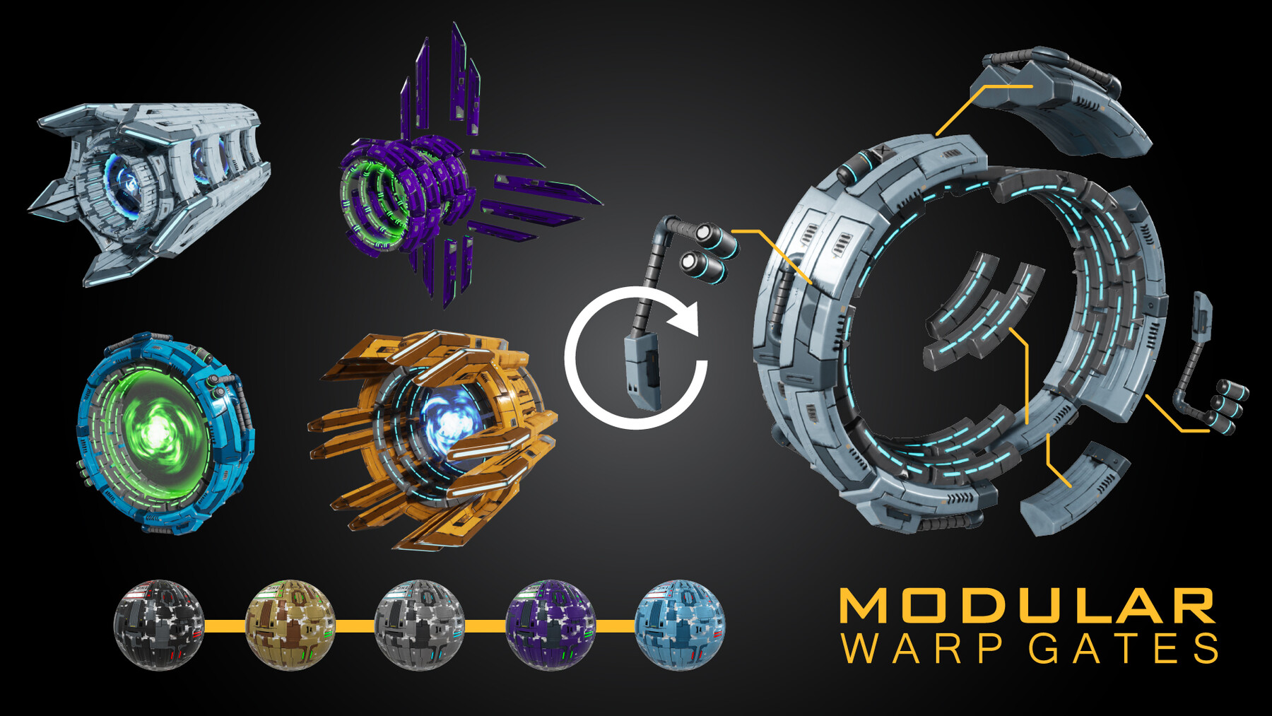 ArtStation - Modular Warp Gates | Game Assets