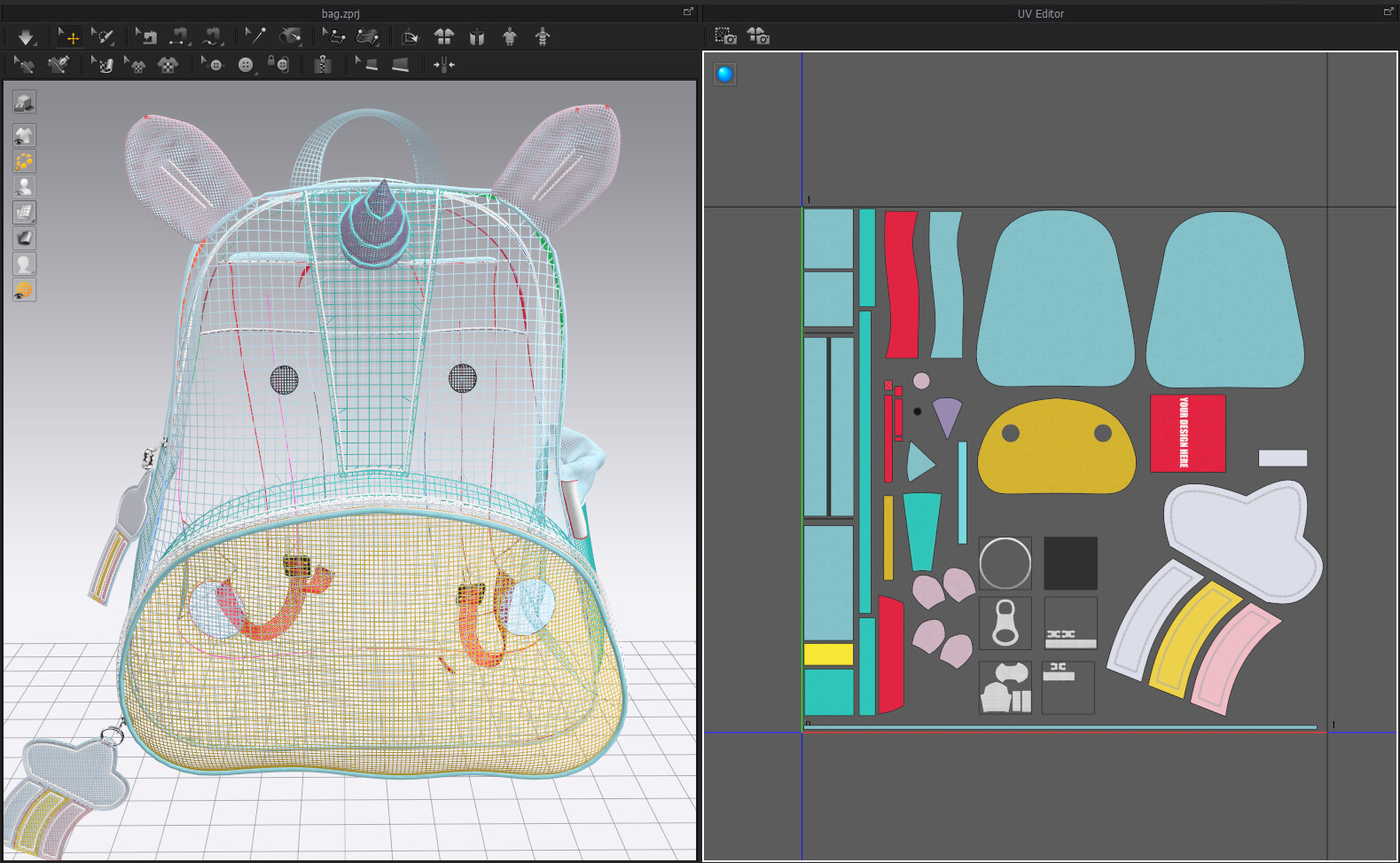 ArtStation - Children's backpack Unicorn | Game Assets