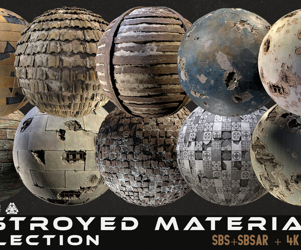 ArtStation - DESTROYED MATERIALS COLLECTION | Game Assets