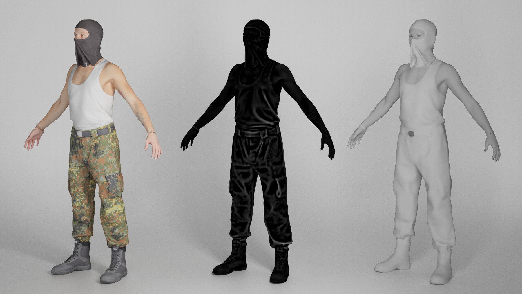 ArtStation - Man in balaclava ready for animation 336 | Game Assets