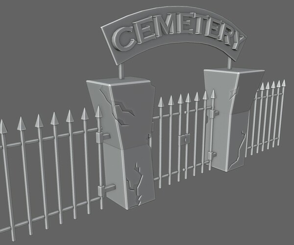 ArtStation - Cemetery Gate - Portao do Cemiterio Low-poly 3D model ...