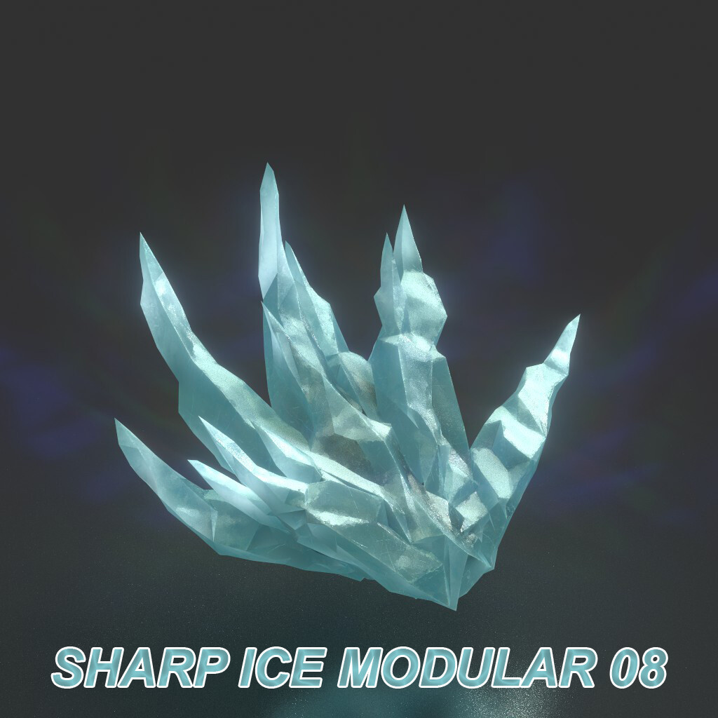 ArtStation - Low poly Sharp Ice Modular 210916 | Game Assets