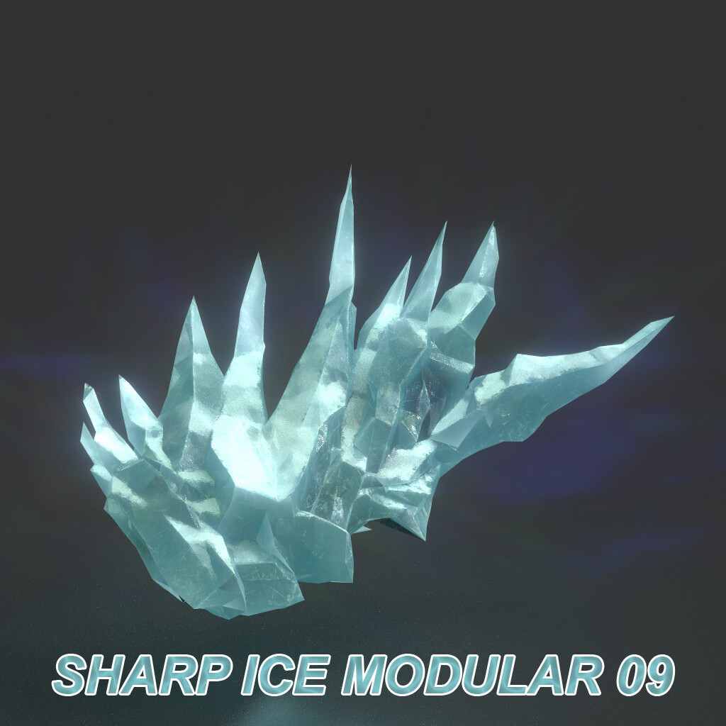 ArtStation - Low poly Sharp Ice Modular 210916 | Game Assets