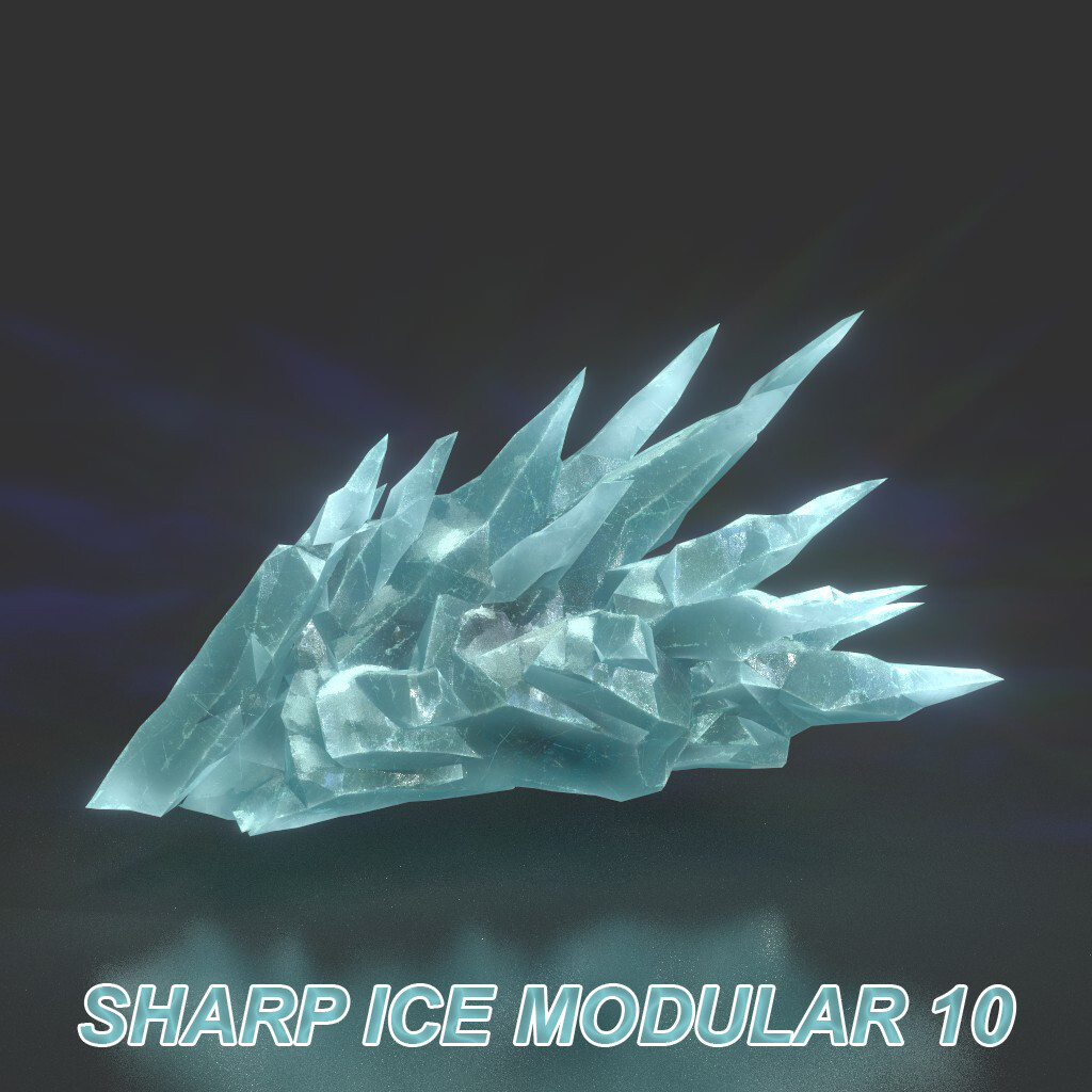 ArtStation - Low poly Sharp Ice Modular 210916 | Game Assets