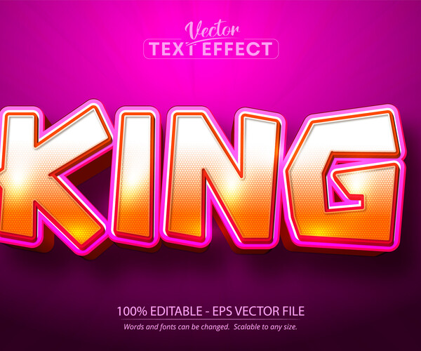 ArtStation - King text, cartoon style editable text effect | Artworks