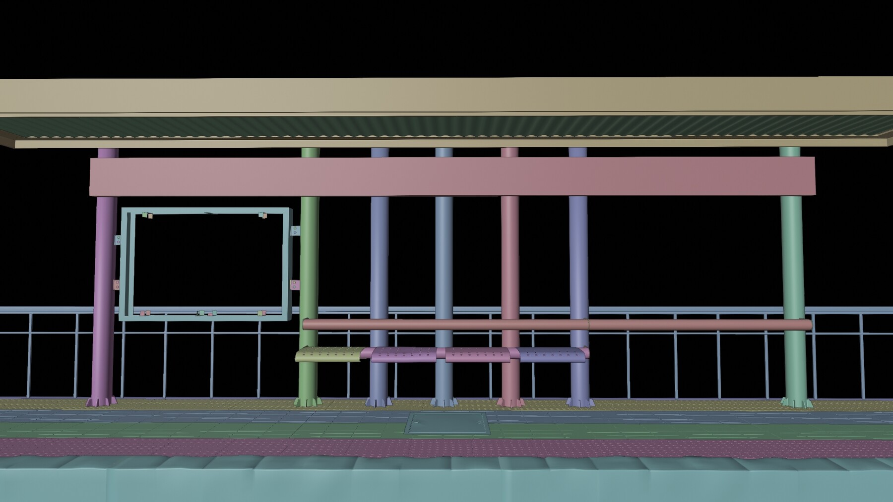 ArtStation - Bus Stop | Game Assets