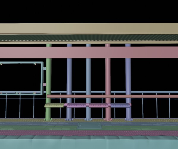 ArtStation - Bus Stop | Game Assets