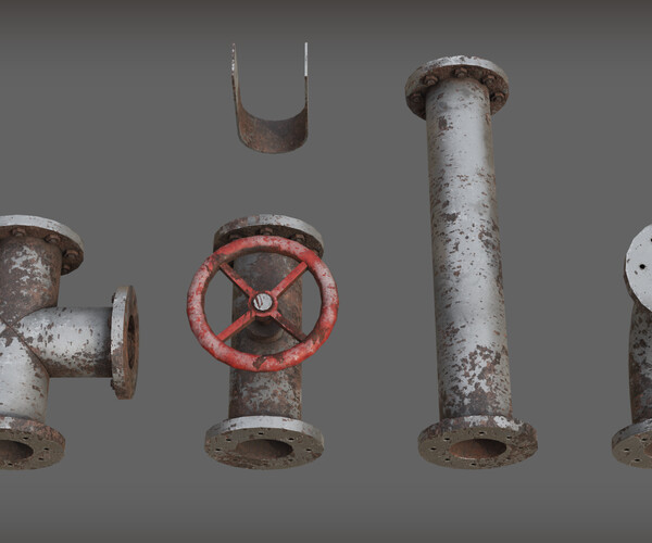 ArtStation - Rusty Modular Pipes | Game Assets