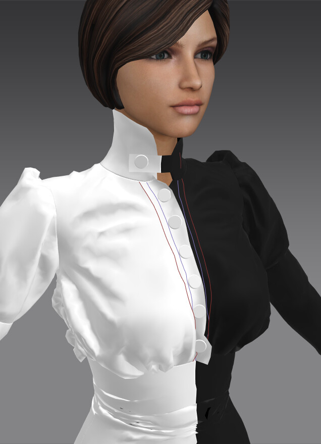 ArtStation - Practicle Woman Dress | Game Assets