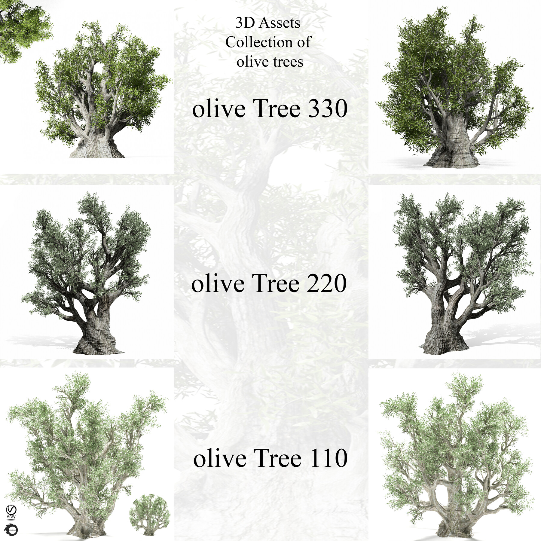ArtStation - 3D Assets: Collection of olive Trees | Resources