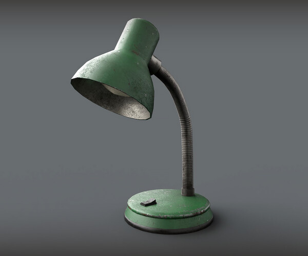 ArtStation - Old Retro Table Lamp Low Poly | Game Assets