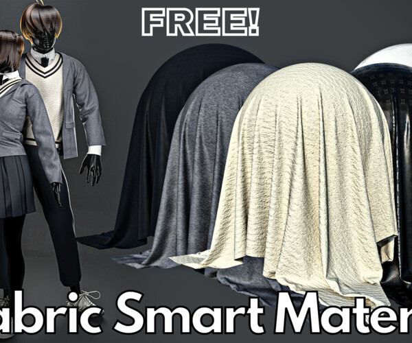 ArtStation - 5 Fabric smart material : School uniform | Game Assets