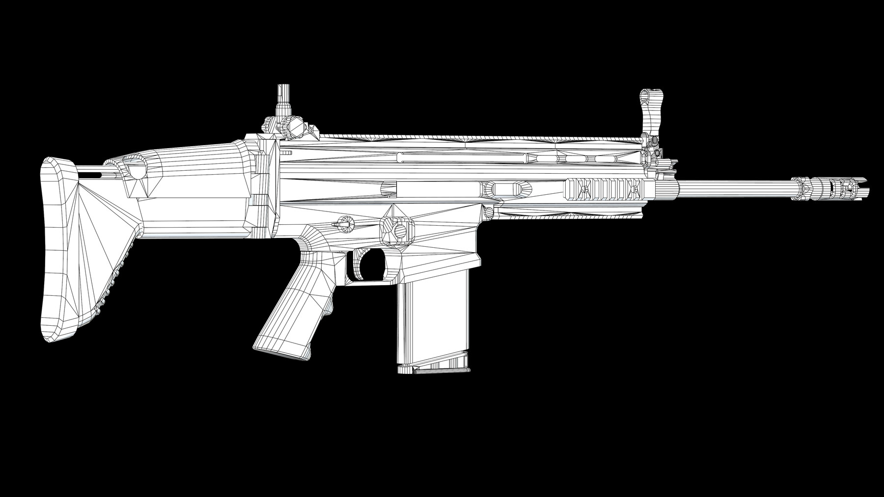 ArtStation - FN SCAR 17S PBR Worn Low-poly 3D model | Game Assets