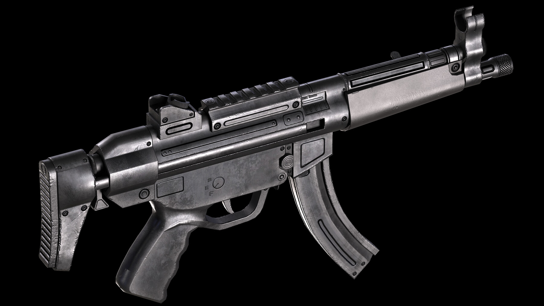 ArtStation - MP5 SMG PBR Worn Low-poly 3D model | Game Assets