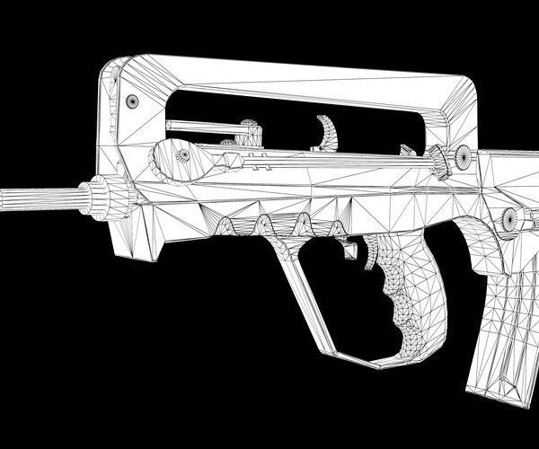 ArtStation - Famas G2 PBR Worn Low-poly 3D model | Game Assets