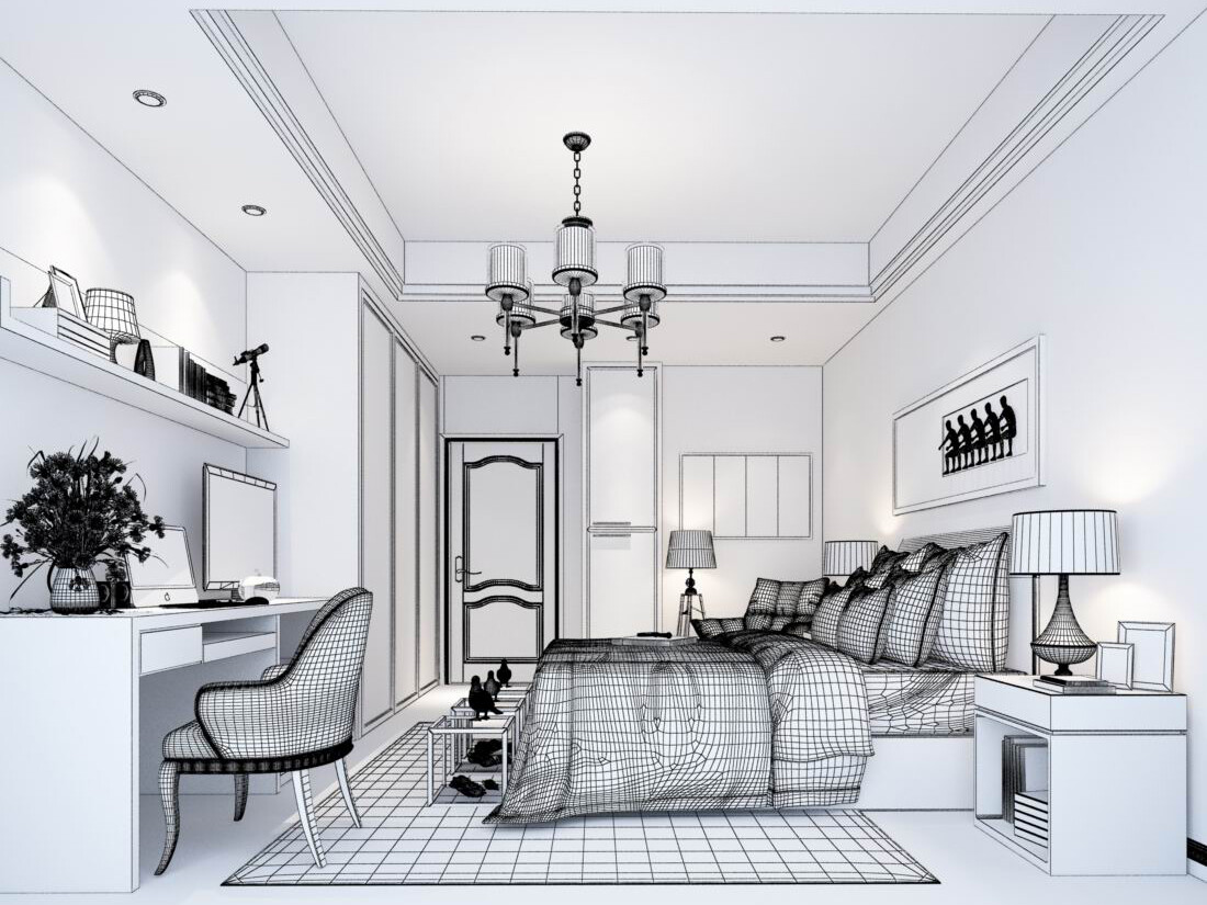 ArtStation - Stylish bedroom complete 13 | Resources