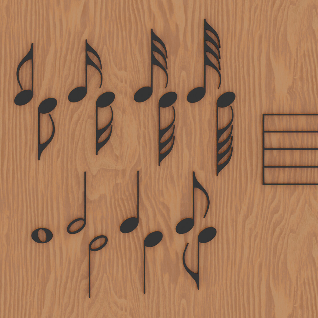 ArtStation - Musical Notes 1 Low-poly 3D model | Resources