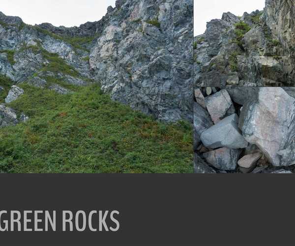 ArtStation - 80 photos of Dark Green Rocks | Resources
