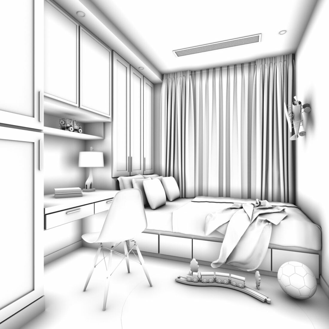 ArtStation - Stylish bedroom complete 207 | Resources