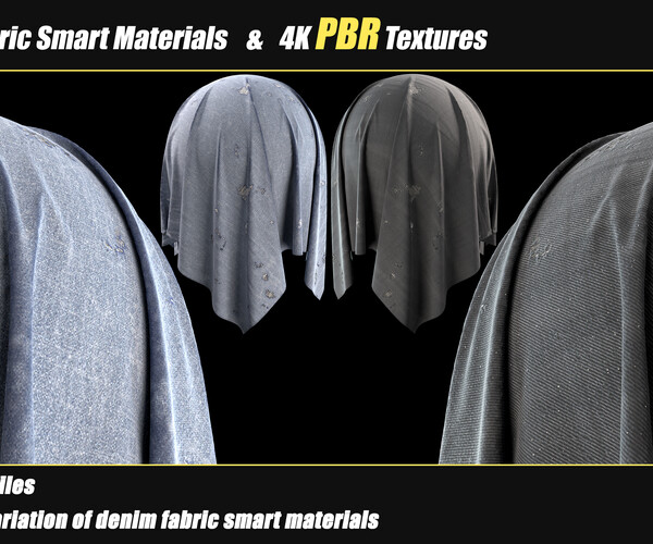 ArtStation - 30 Denim Fabric Smart Material Bundle + 4K PBR Texture_VOL ...