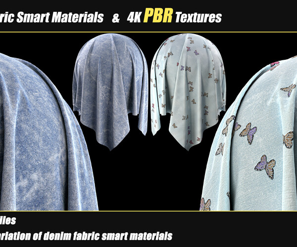ArtStation - 30 Denim Fabric Smart Material Bundle + 4K PBR Texture_VOL ...