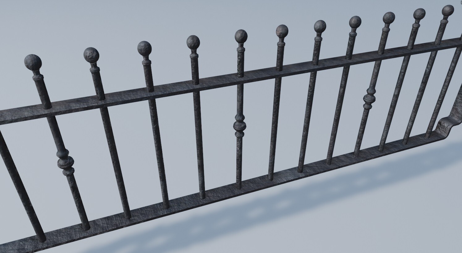 ArtStation - Iron Railings 3D Model | Game Assets