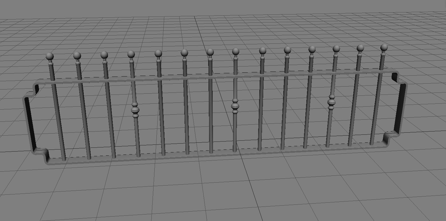 ArtStation - Iron Railings 3D Model | Game Assets