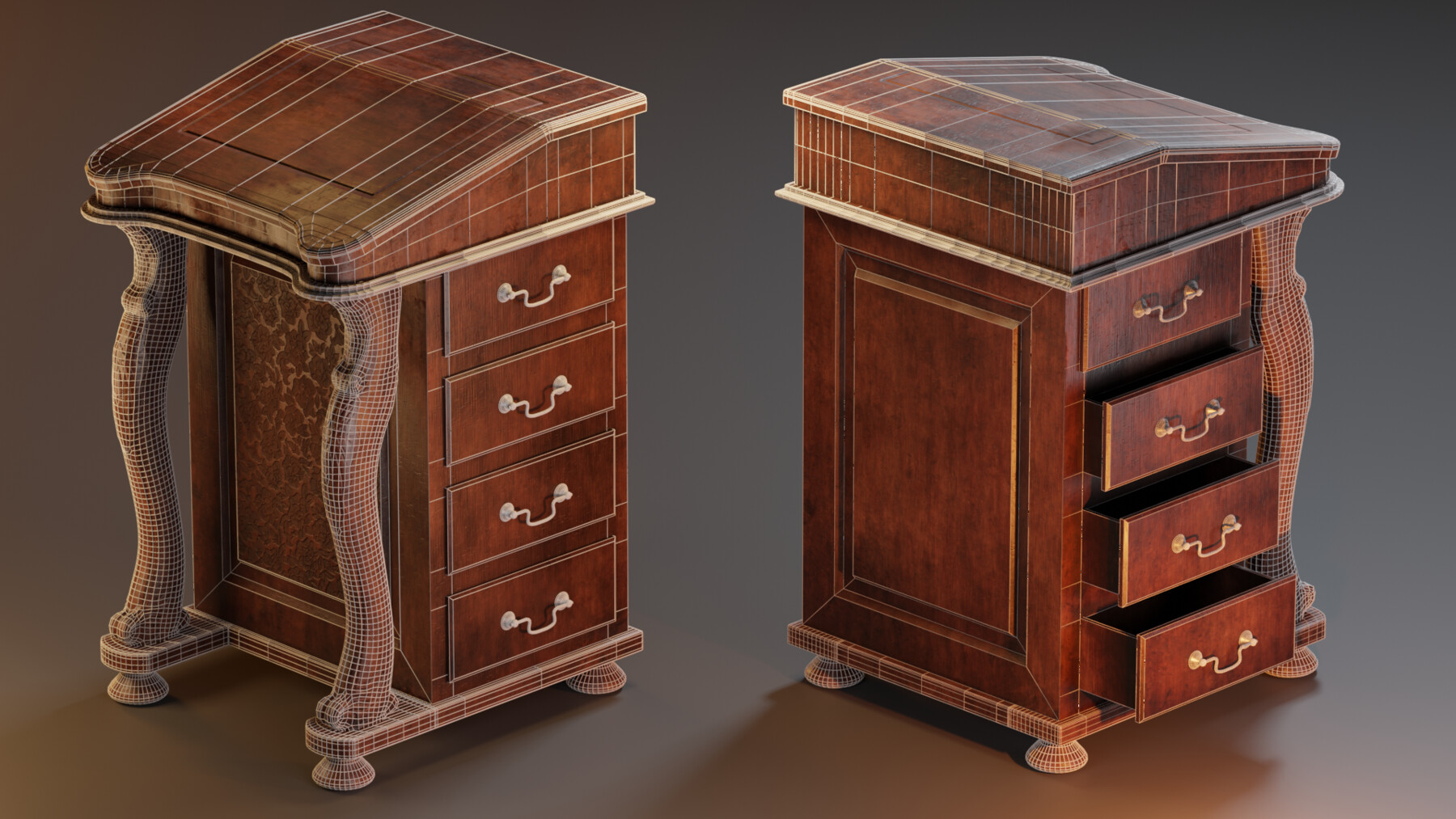 ArtStation - Antique Desk | Game Assets