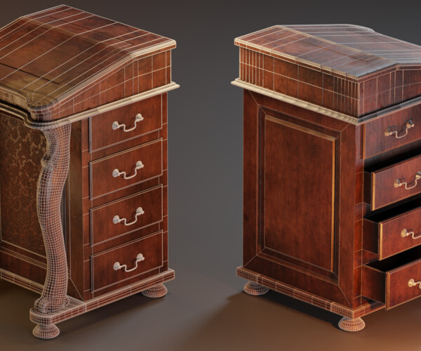 ArtStation - Antique Desk | Game Assets