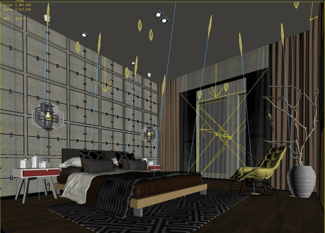 ArtStation - Stylish master bedroom design 28 | Resources