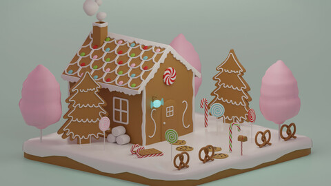 ArtStation - Gingerbread house | Game Assets