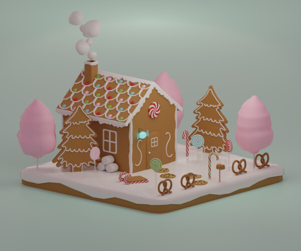 ArtStation - Gingerbread house | Game Assets