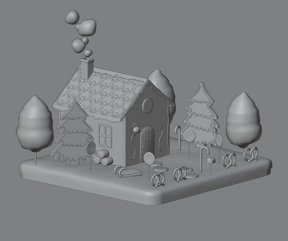 ArtStation - Gingerbread house | Game Assets