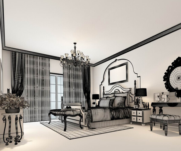 ArtStation - Luxury stylish interior master Bedroom - 53 | Resources