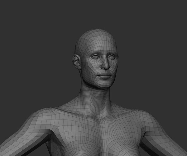 ArtStation - Female character base mesh V.2 (No rigging) | Game Assets