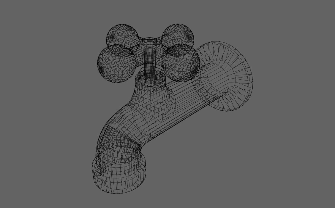 ArtStation - Faucet Extern - Golden - Torneira Low-poly 3D model | Game ...