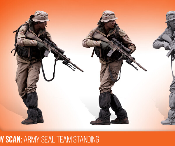 ArtStation - Cleaned 3D scan | Reece Bates | Army Seal Team Standing ...