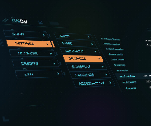 ArtStation - FUI / UI - Sci-fi Game UI Menu Template | Game Assets ArtStation - FUI / UI - Sci-fi Game UI Menu Template | Game Assets