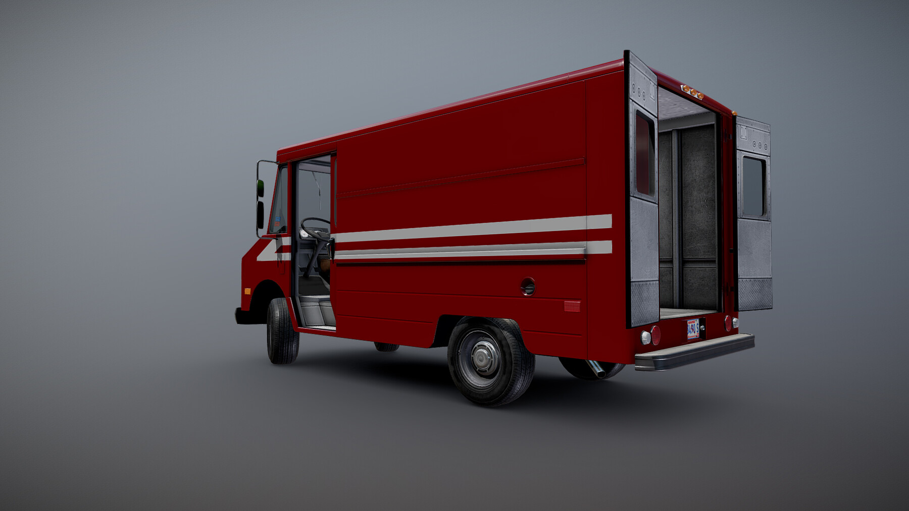 ArtStation - Industrial Step Van Low-poly | Game Assets
